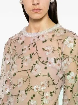 SELF-PORTRAIT Floral Sequin Maxi Dress