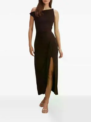 EVER NEW Vicky Asymmetric Twist-detail Maxi Dress - Brown