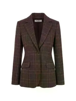 Max Mara Abate Check-pattern Single-breasted Blazer - Brown
