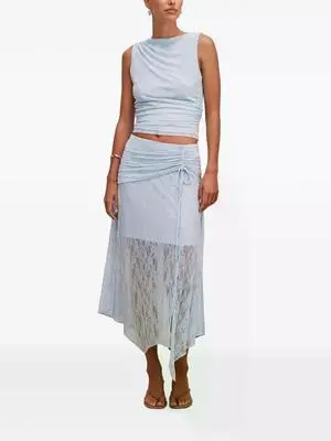 EVER NEW Tahlia Ruched Lace Tank Top - Blue