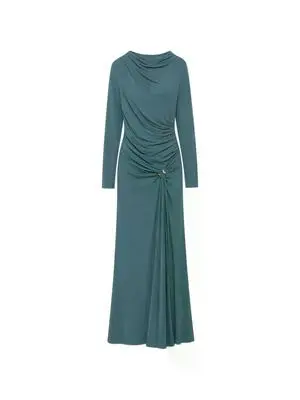 Simkhai Eleanora Draped Jersey Gown - Blue