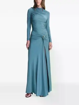 Simkhai Eleanora Draped Jersey Gown - Blue