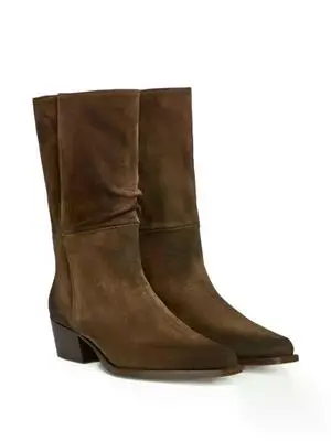 Liviana Conti Michelle Burnished-effect Slouched Boots - Brown