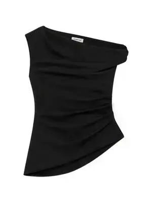 Simkhai Zerra Draped Asymmetrical Top - Black