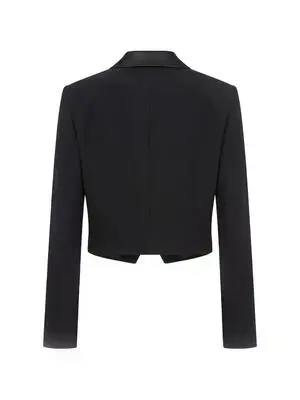 Max Mara Cropped Peak-lapel Jacket - Black