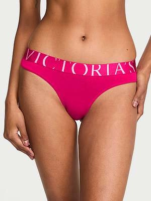 Victoria's Secret Cotton Exploded Logo Ultra-low Cheeky Panty Pink