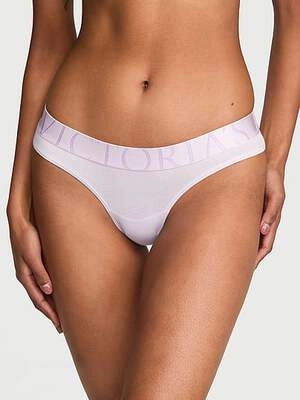 Victoria's Secret Cotton Exploded Logo Ultra-low Cheeky Panty - Purple