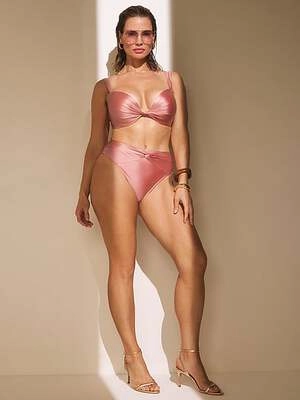 Victoria's Secret Swim Satin Shine Twist Push-up Bikini Top Pink