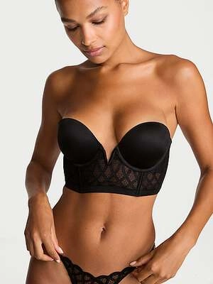 Victoria's Secret Very Sexy Viper Embroidery Push-up Crop Corset Top - Print