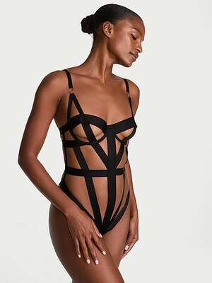 Victoria's Secret Very Sexy Strappy Caged Teddy - Black