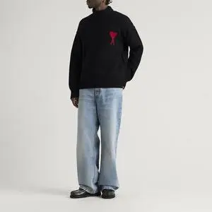 AMI Paris Rollneck Contrasted Adc Jumper