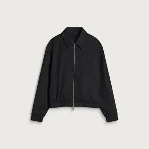 AMI Paris Cotton Adc Padded Zipped Jacket - Black