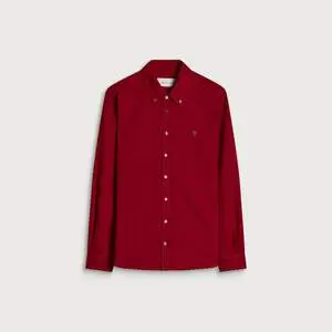 AMI Paris Cotton Button Down Adc Shirt - Ruby Red
