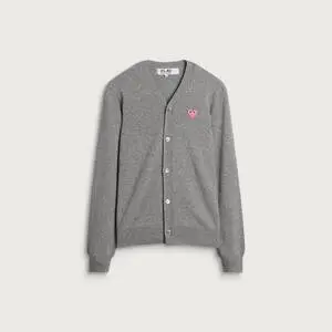 Play Comme Des Garcon Pink Heart Cardigan - Grey