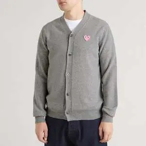 Play Comme Des Garcon Pink Heart Cardigan