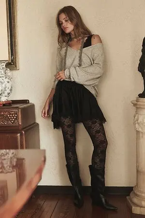 Free People Lucky Day Lace Leggings - Black