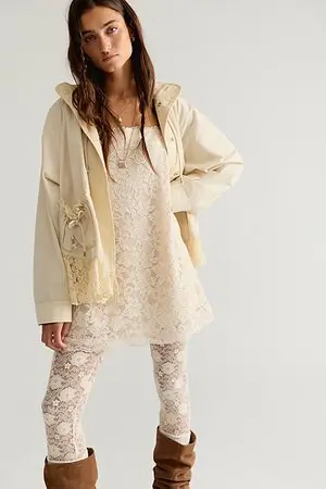 Free People Lace Take Me With You Mini Dress - White Swan