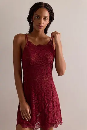 Free People First Impressions Mini Slip Dress - Cabernet