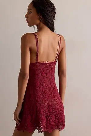 Free People First Impressions Mini Slip Dress - Cabernet