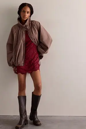Free People First Impressions Mini Slip Dress - Cabernet