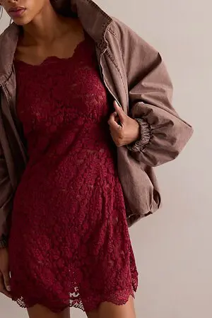 Free People First Impressions Mini Slip Dress - Cabernet