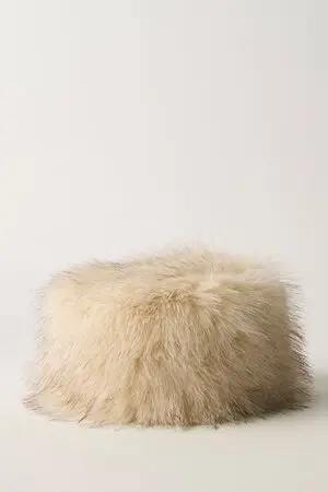 Free People Frostbite Fur Pillbox Hat - Vanilla
