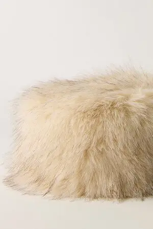 Free People Frostbite Fur Pillbox Hat - Vanilla