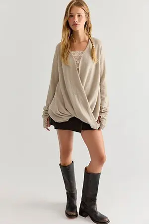 NICHOLAS K Ciska Cashmere Sweater - Oatmeal Heather
