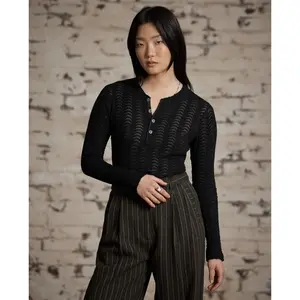Ralph Lauren Cotton Pointelle Henley Shirt