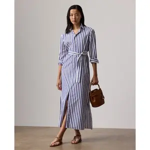 Ralph Lauren Vicki Striped Cotton Day Dress