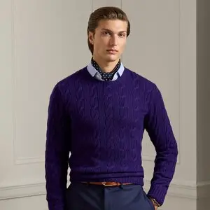 Ralph Lauren Cable-knit Cashmere Sweater Amethyst