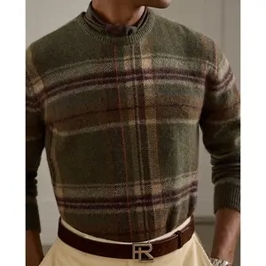 Ralph Lauren Plaid Brushed Wool-blend Sweater