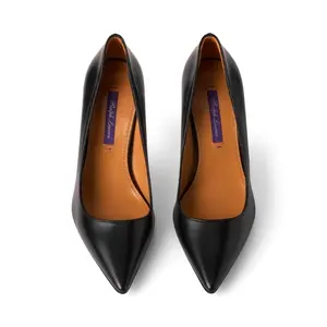 Ralph Lauren Tenney 95 Mm Goatskin Pump - Black