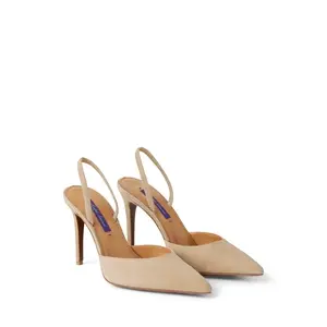 Ralph Lauren Marcy 95 Mm Goat-suede Slingback Pump