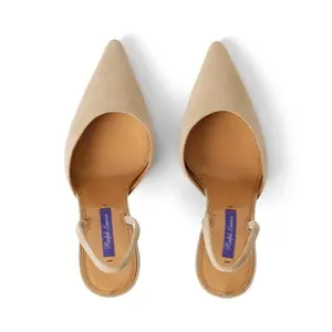 Ralph Lauren Marcy 95 Mm Goat-suede Slingback Pump