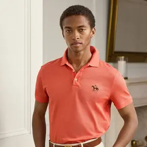 Ralph Lauren Custom Slim Fit Piqué Polo Shirt - Melon