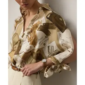 Ralph Lauren Karen Diary-print Silk Twill Blouse