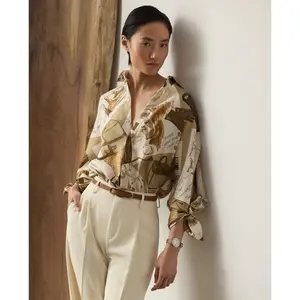 Ralph Lauren Karen Diary-print Silk Twill Blouse