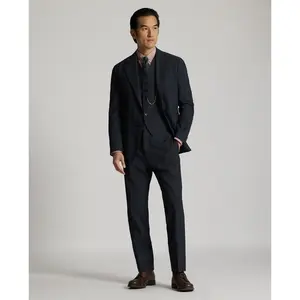 Ralph Lauren Indigo Checked Herringbone Vest