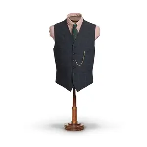 Ralph Lauren Indigo Checked Herringbone Vest