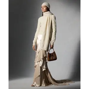 Ralph Lauren Neeva Striped Metallic Chiffon Maxiskirt