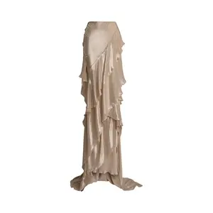 Ralph Lauren Neeva Striped Metallic Chiffon Maxiskirt