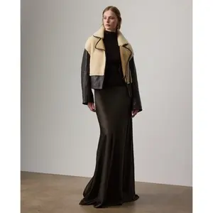Ralph Lauren Masina Stretch Satin Skirt - Dark Brown