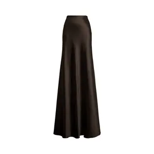 Ralph Lauren Masina Stretch Satin Skirt - Dark Brown