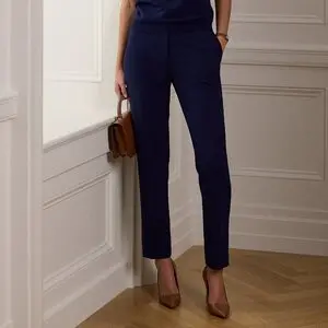 Ralph Lauren Simone Wool Crepe Pant - Navy