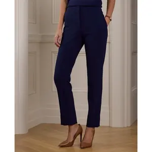Ralph Lauren Simone Wool Crepe Pant - Navy