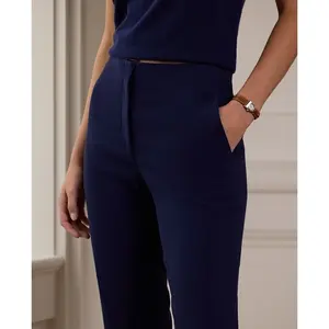 Ralph Lauren Simone Wool Crepe Pant - Navy
