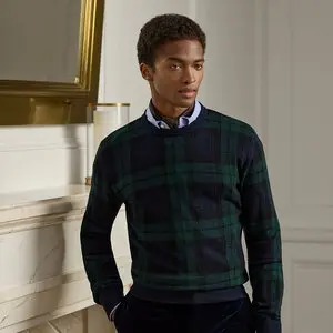 Ralph Lauren Plaid Cashmere Crewneck Sweater - Blackwatch Multi