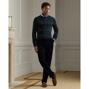 Ralph Lauren Plaid Cashmere Crewneck Sweater