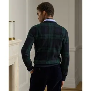 Ralph Lauren Plaid Cashmere Crewneck Sweater